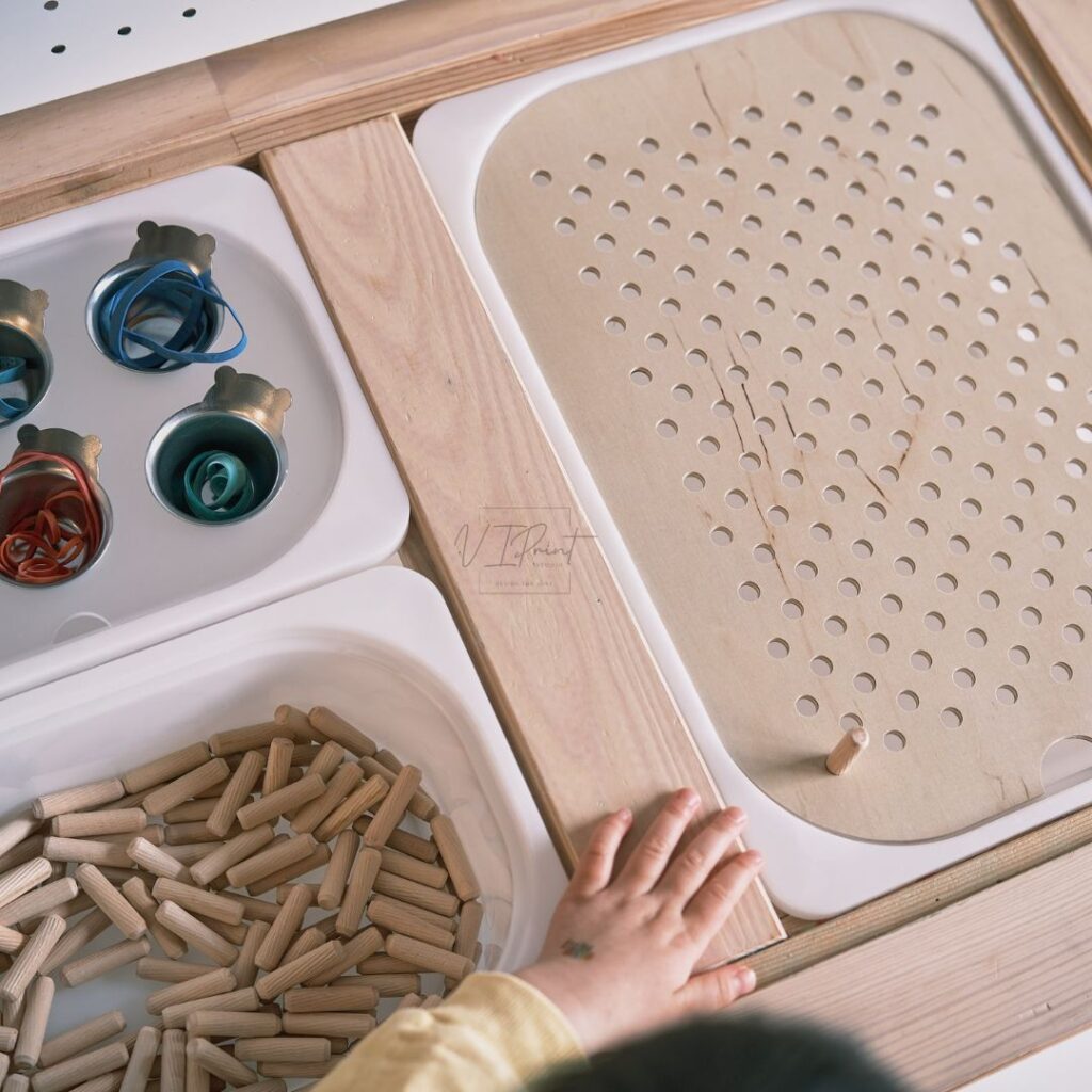Trofast Insert – Wooden Pegboard Insert for Flisat Sensory table ...